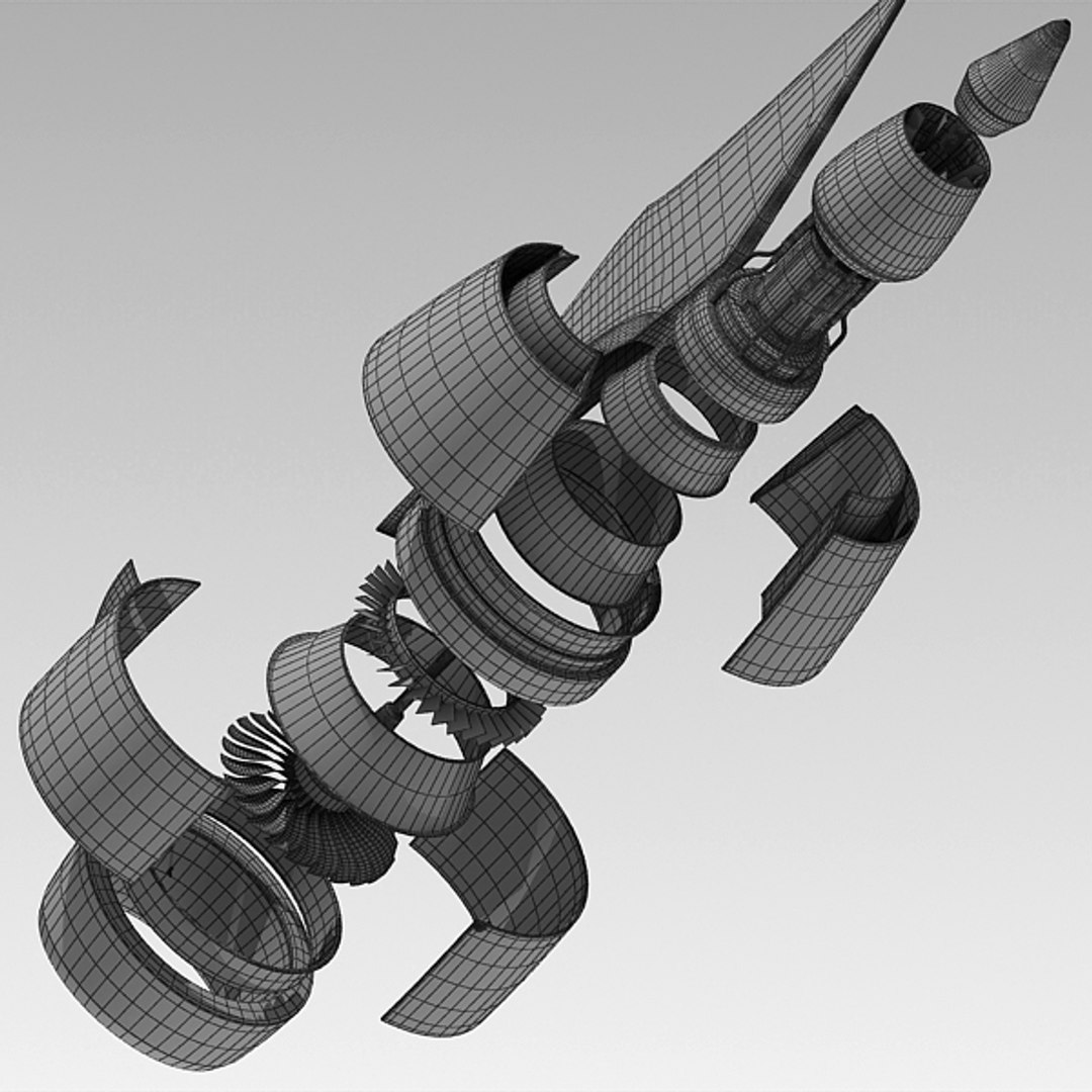 3d Model Gp 7200 Jet Engine