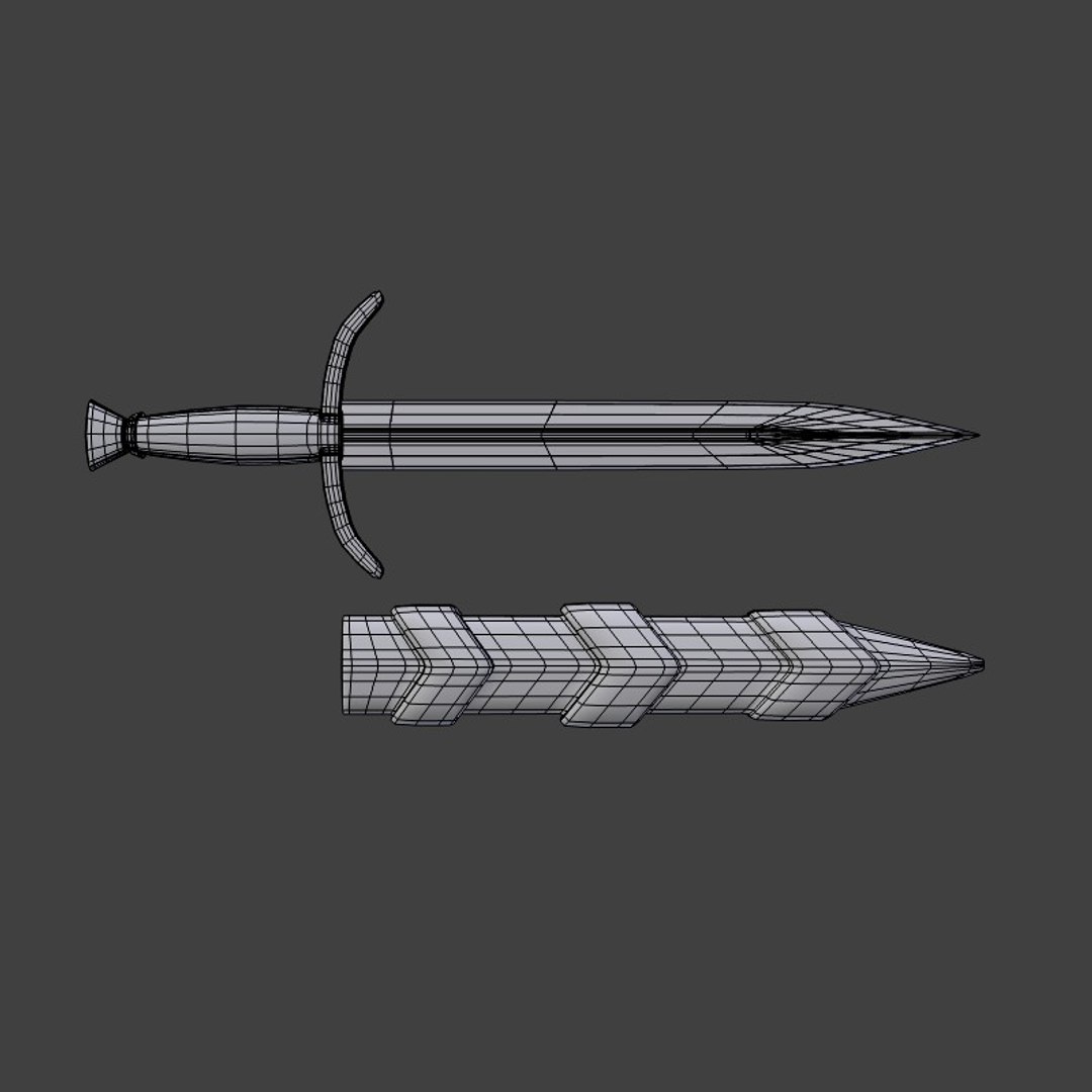 medieval dagger 3d model