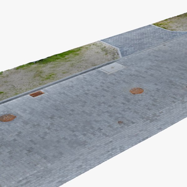 modelo 3d Ladrillo de pavimento de carretera de hormigón escaneado en 3D - TurboSquid 2241392