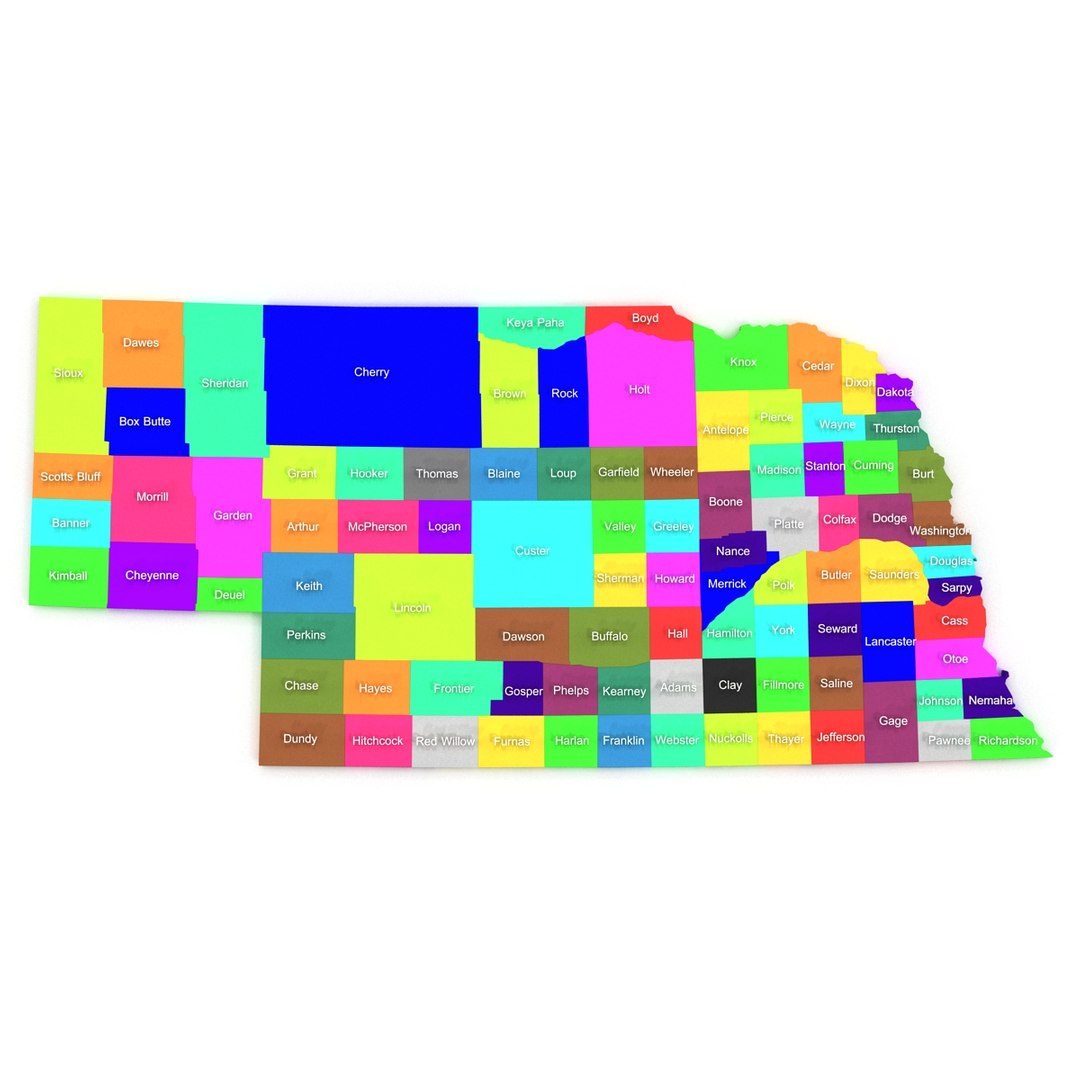 3d Model Nebraska Counties
