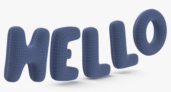 3D Foil Baloon Words Hello Silver - TurboSquid 1740090