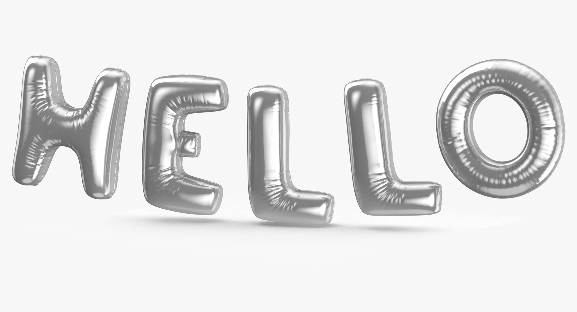 3D Foil Baloon Words Hello Silver - TurboSquid 1740090