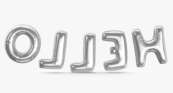 3D Foil Baloon Words Hello Silver - TurboSquid 1740090