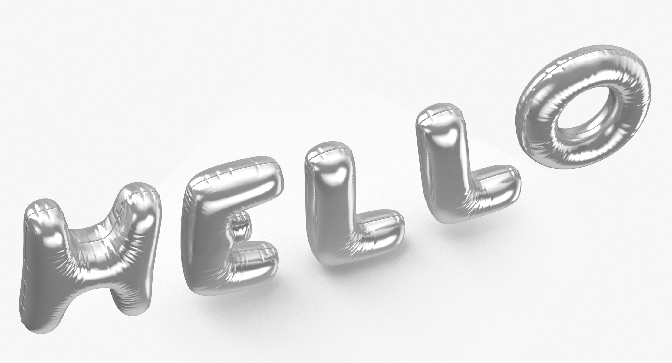 3D Foil Baloon Words Hello Silver - TurboSquid 1740090