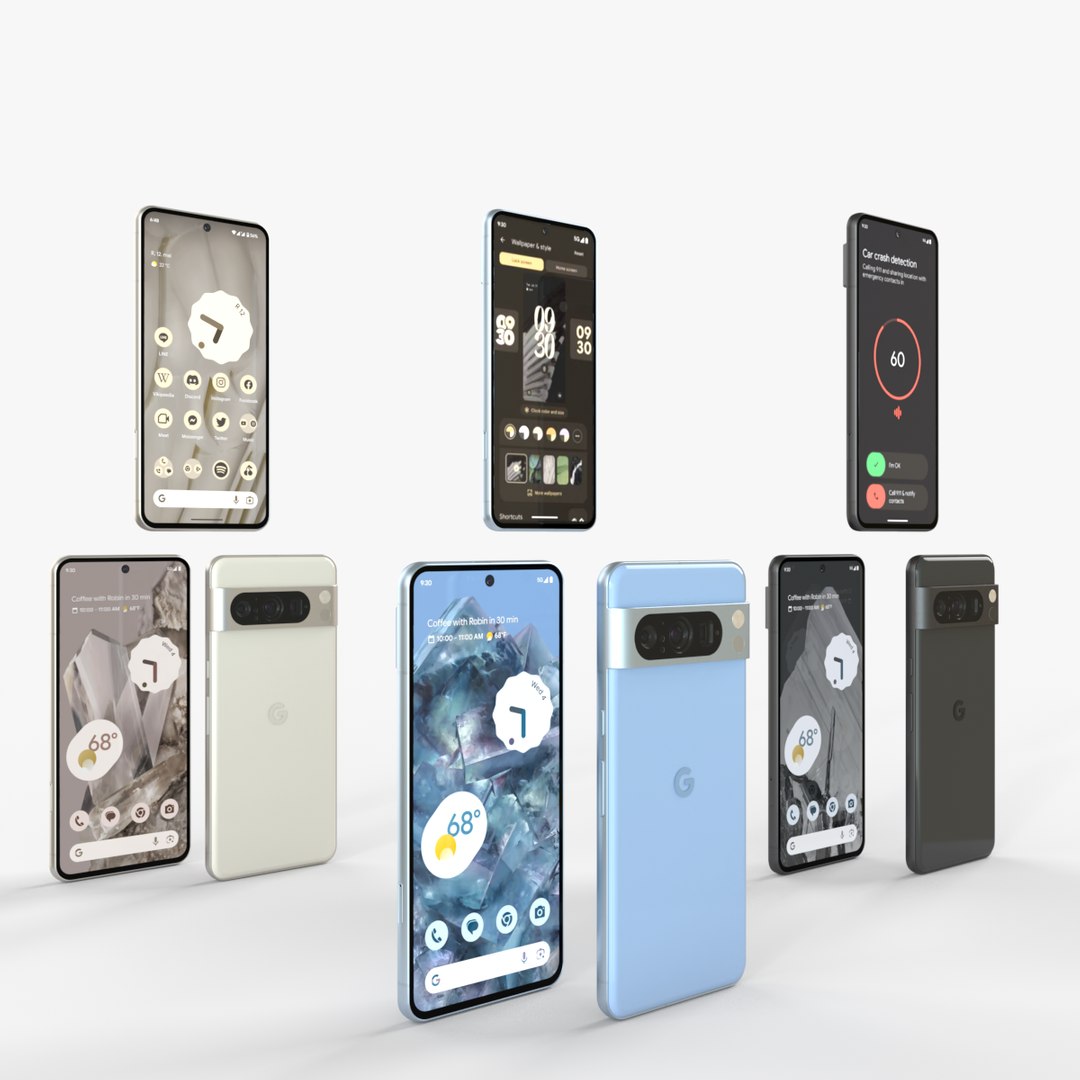 Google Pixel 8 Pro All Colors 3D Model - TurboSquid 2143432