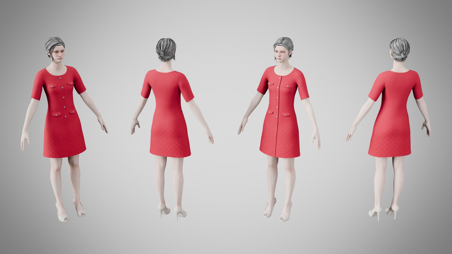 3D Dress 37 Cardinal Model - TurboSquid 2519777