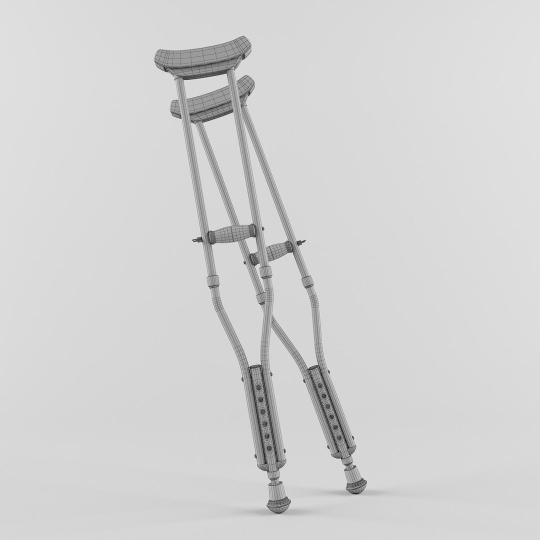 crutches 3d model