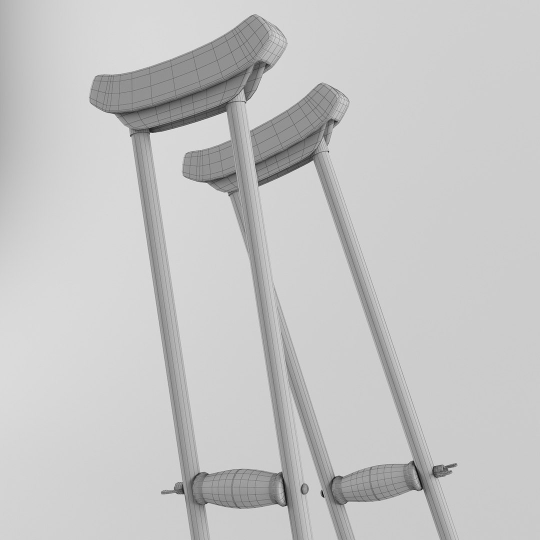 crutches 3d model