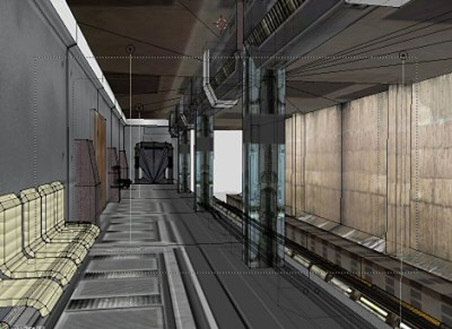 3d Model Scifi Subway Station