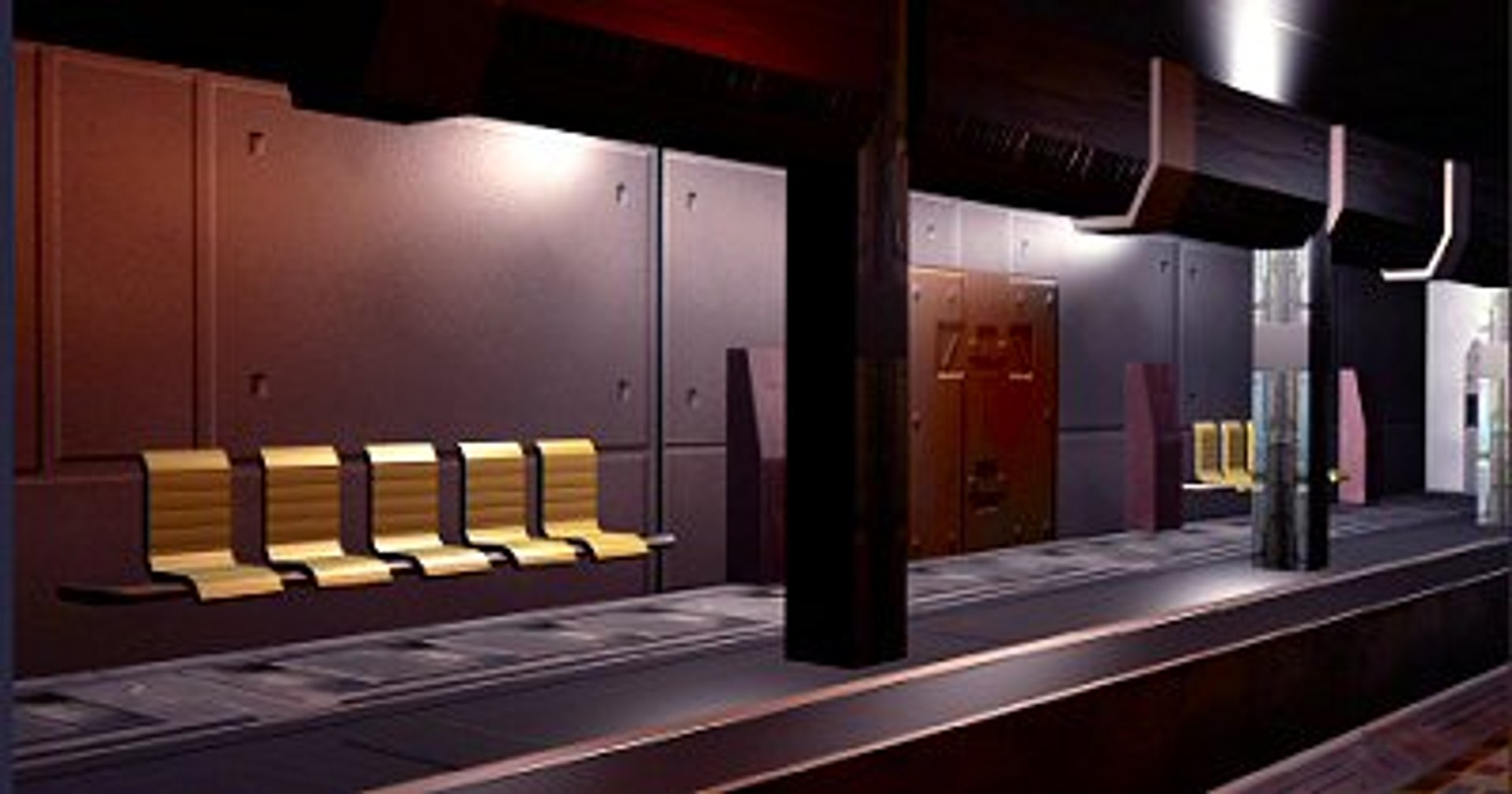 3d Model Scifi Subway Station