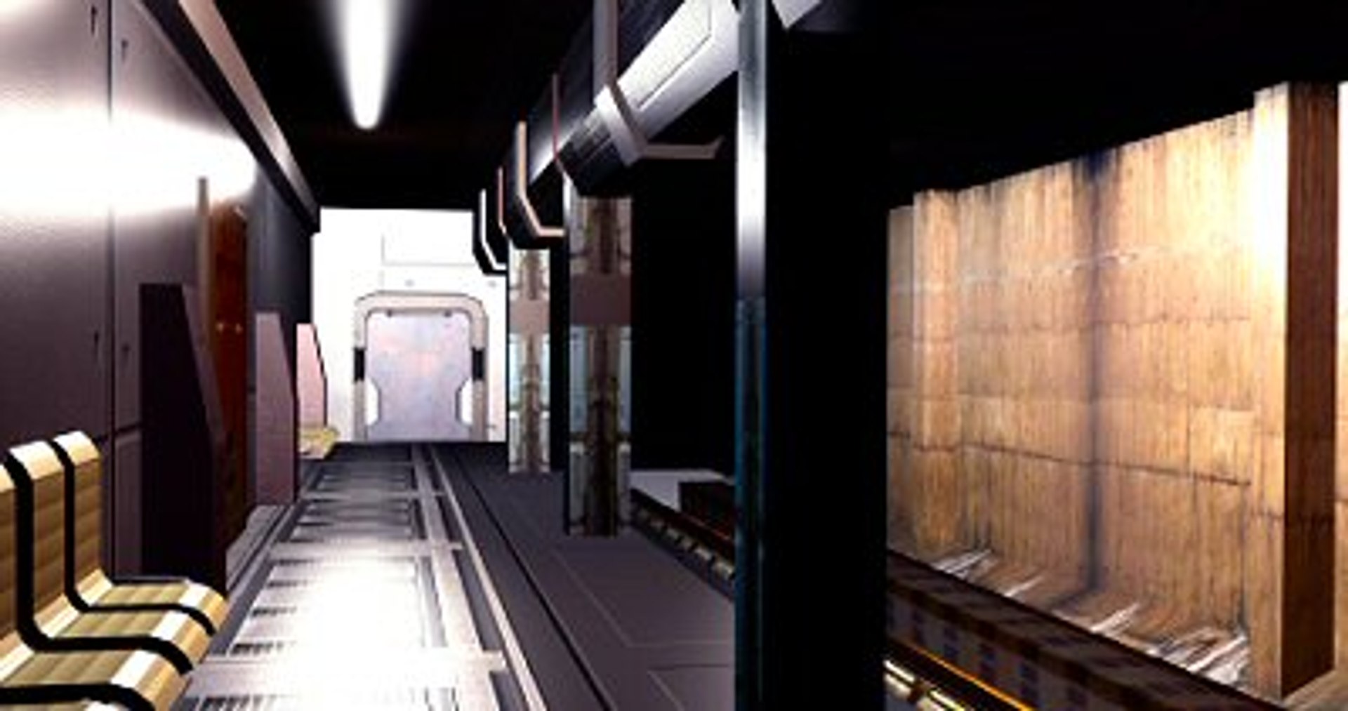 3d Model Scifi Subway Station