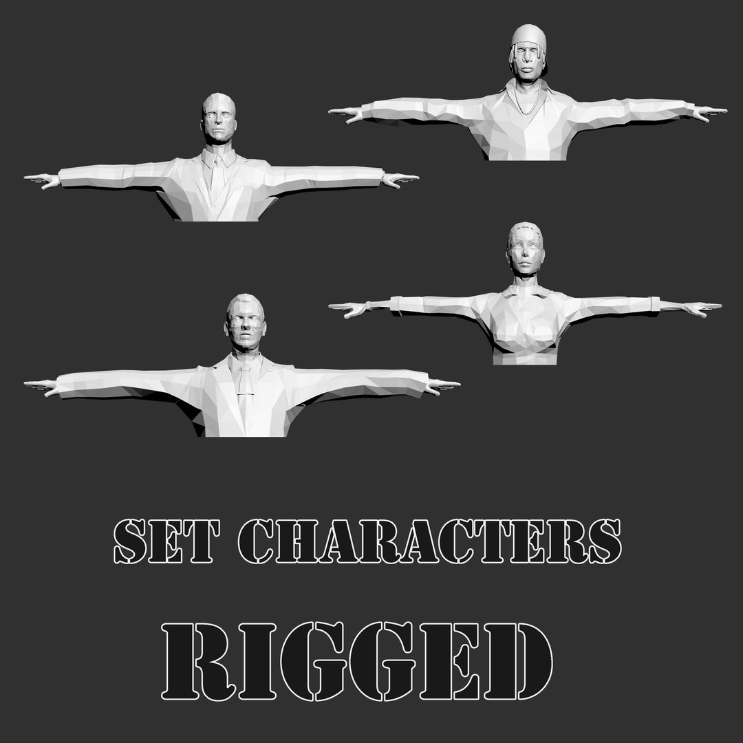 Characters Rigged 3d Model