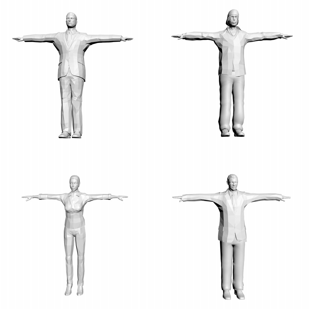 Characters Rigged 3d Model