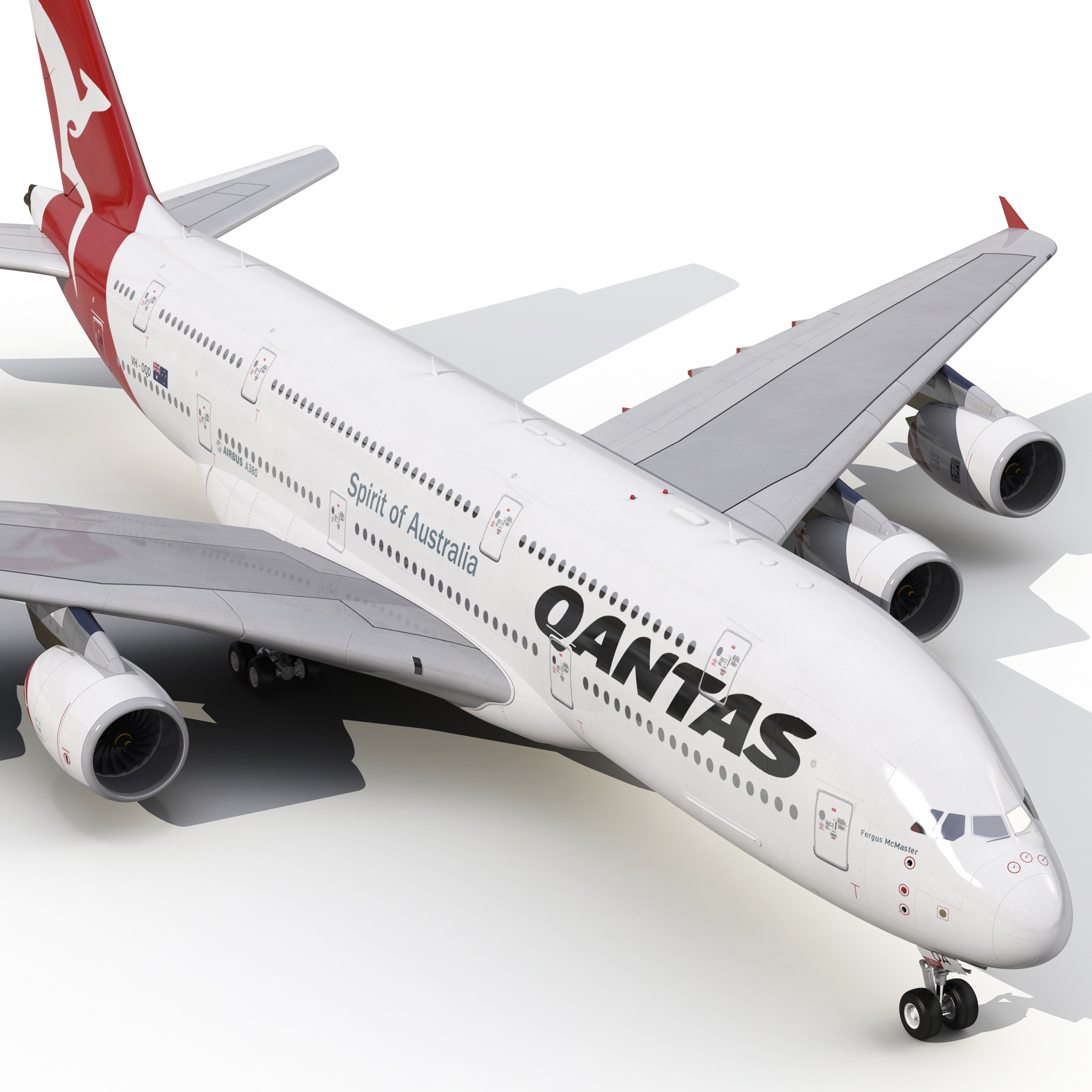 3d model airbus a380-900 qantas