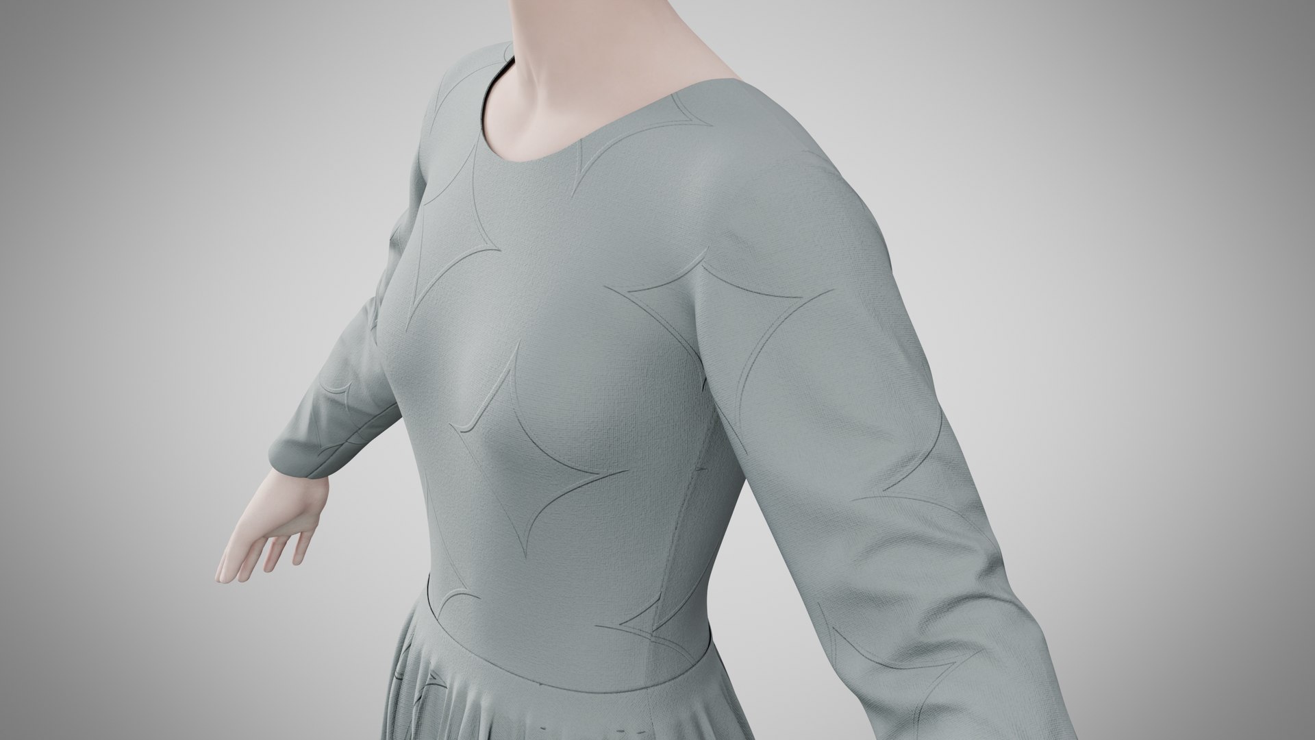 Dress 05 Philippine Gray With Design 3D Model - TurboSquid 2436413