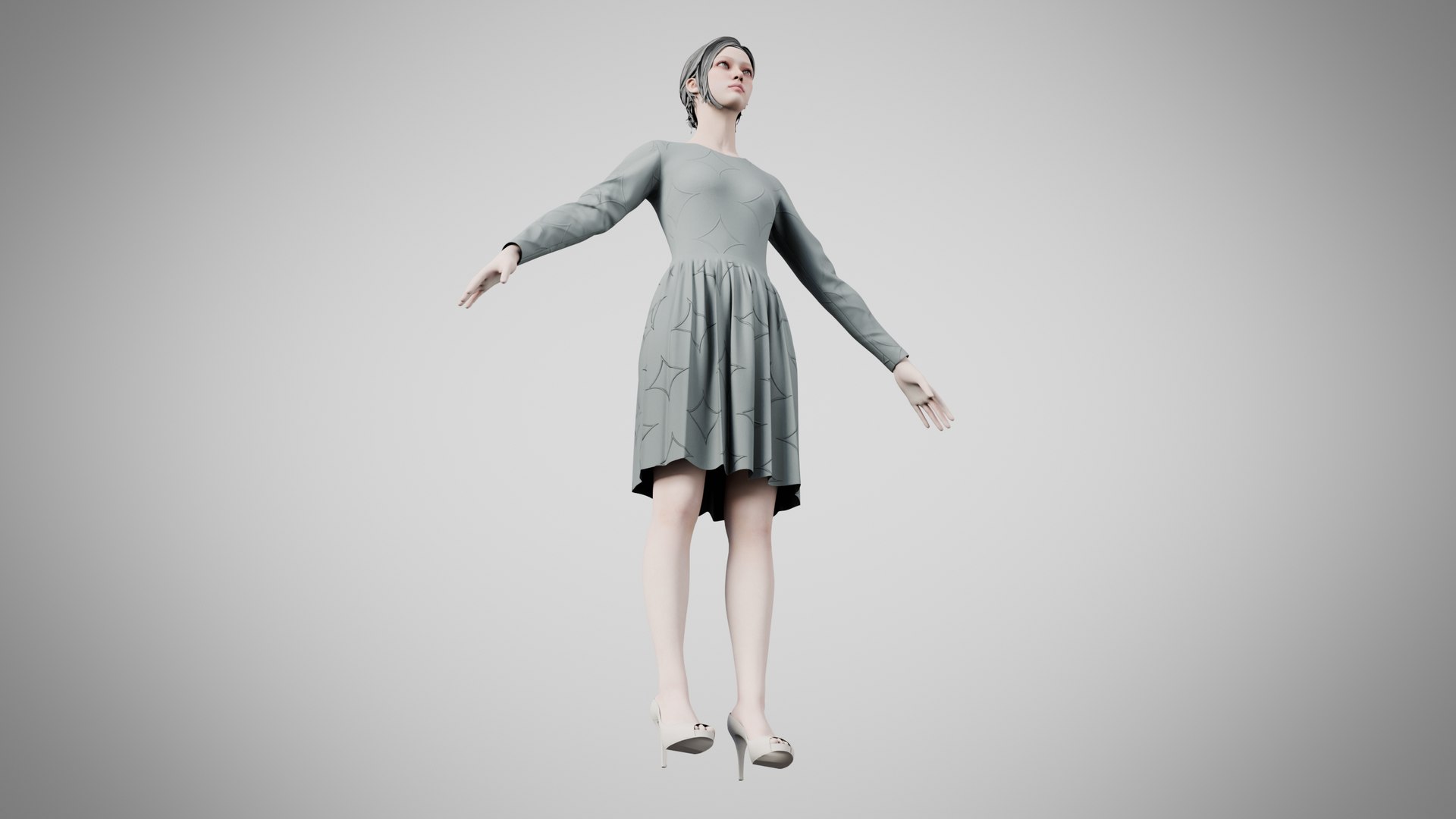 Dress 05 Philippine Gray With Design 3D Model - TurboSquid 2436413