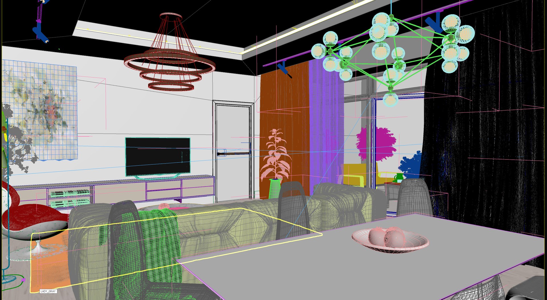 Contemporary Studio Living Room Interior Design 3D - TurboSquid 1820729