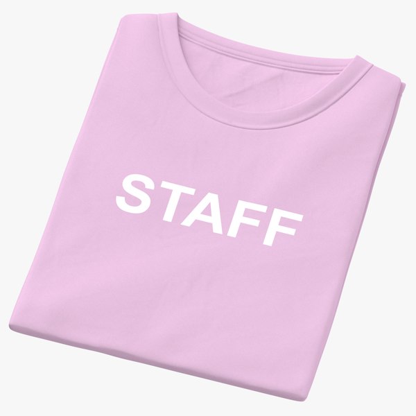 Female Crew Neck Folded Pink Staff 01 3D model - TurboSquid 1762618