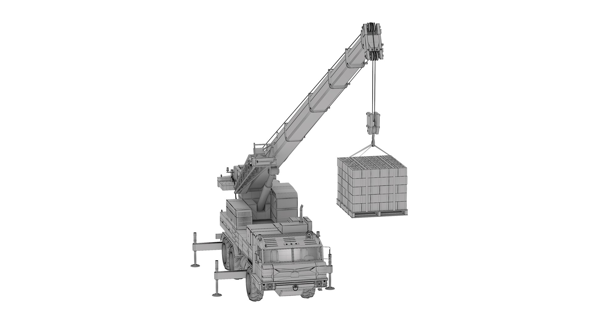 Compact Mobile Crane With Load 3D Model - TurboSquid 2258860