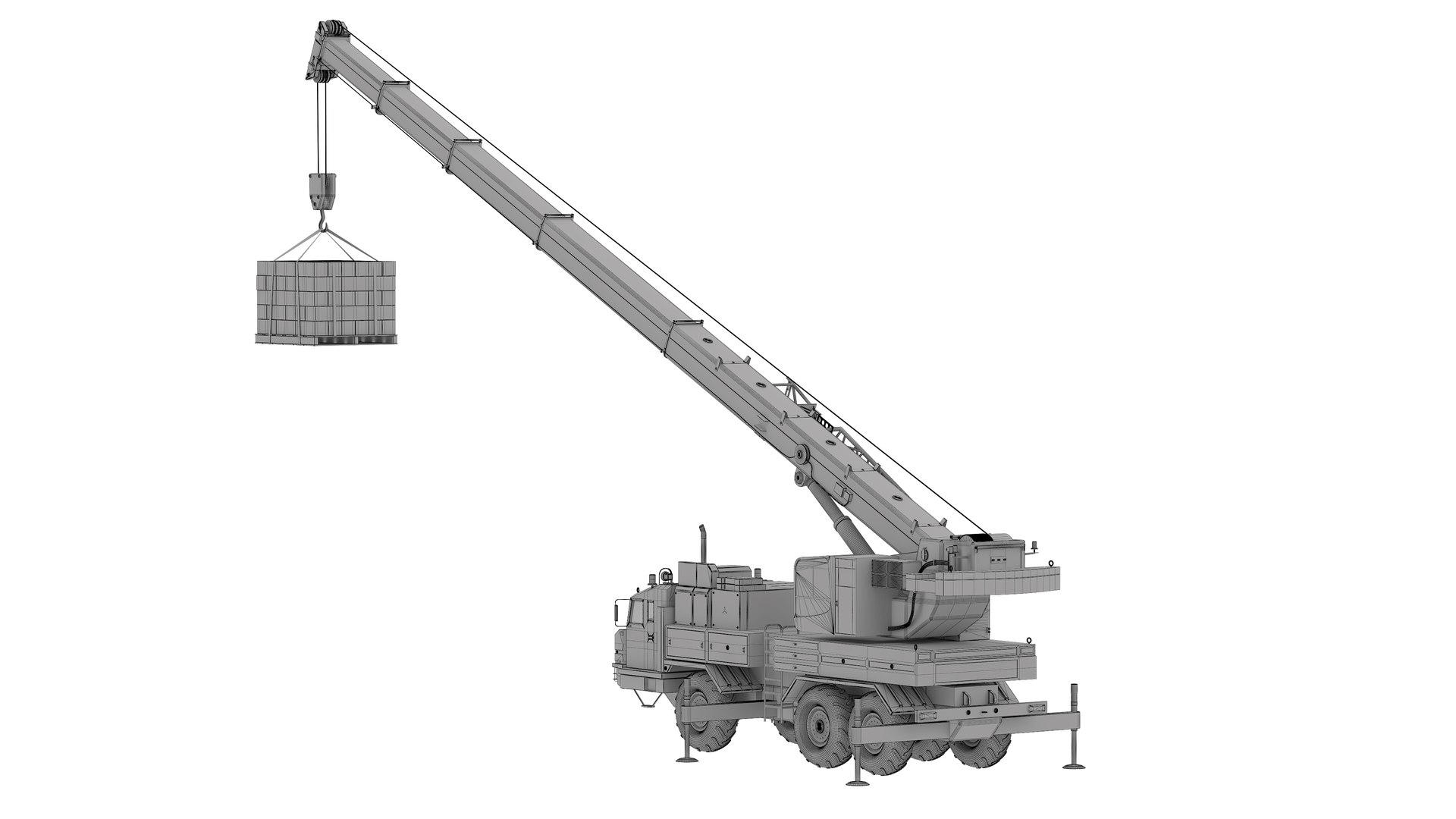 Compact Mobile Crane With Load 3D Model - TurboSquid 2258860