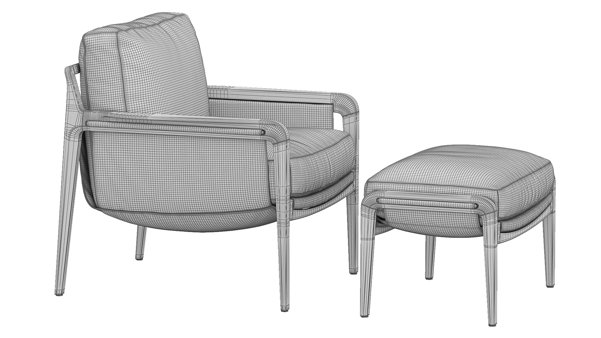 3D Alice Lounge and Ottoman - TurboSquid 2167981