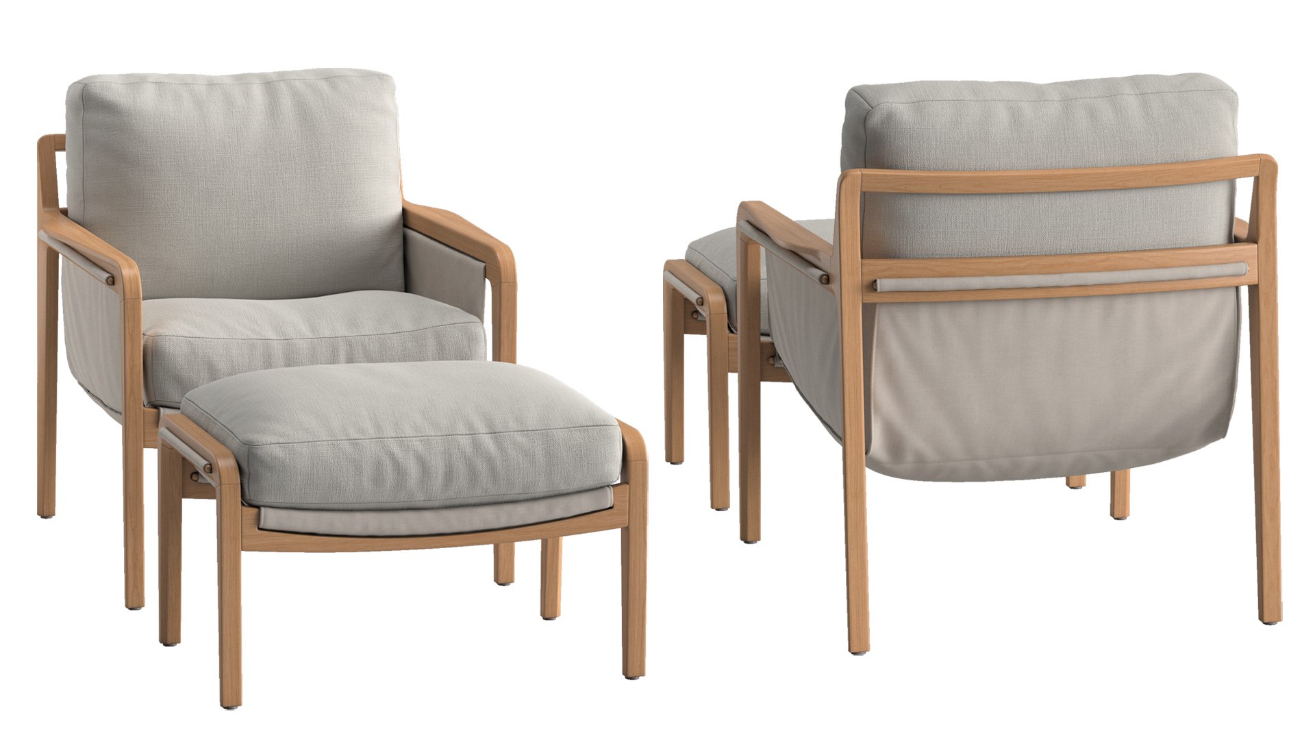 3D Alice Lounge and Ottoman - TurboSquid 2167981