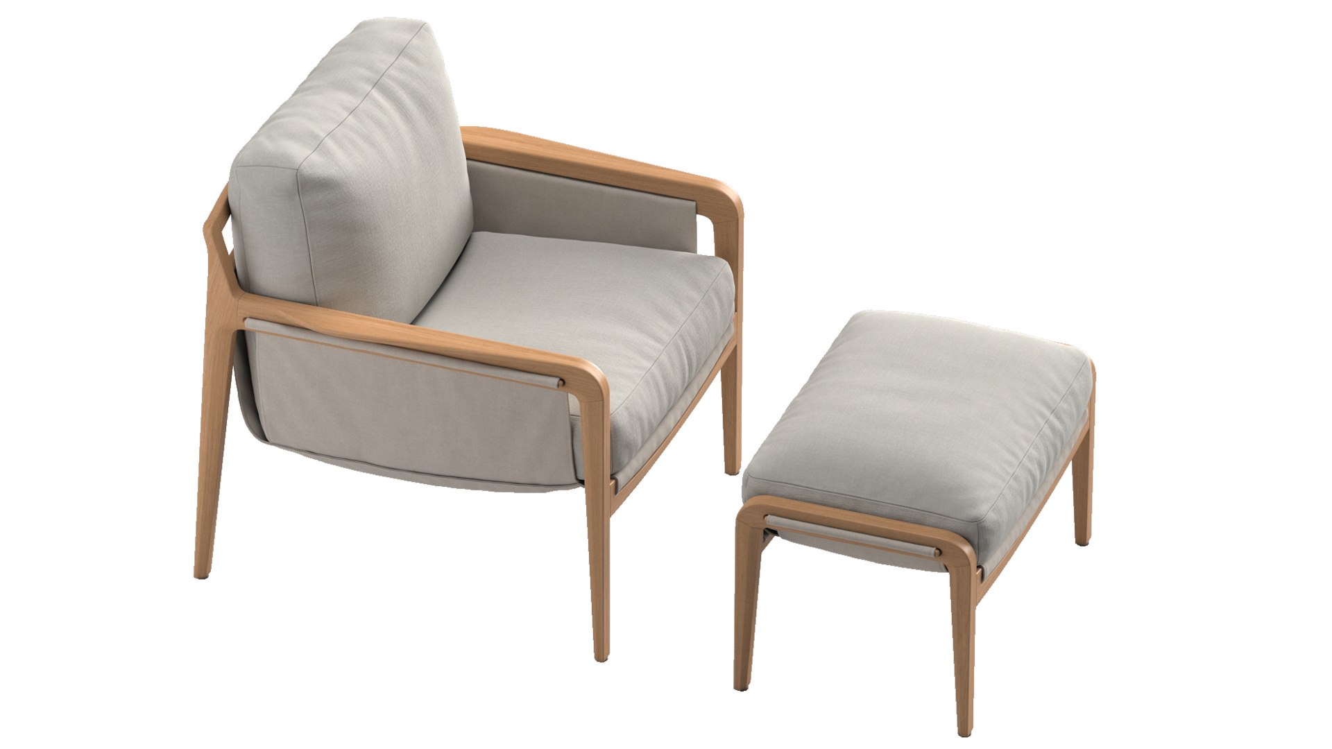 3D Alice Lounge and Ottoman - TurboSquid 2167981