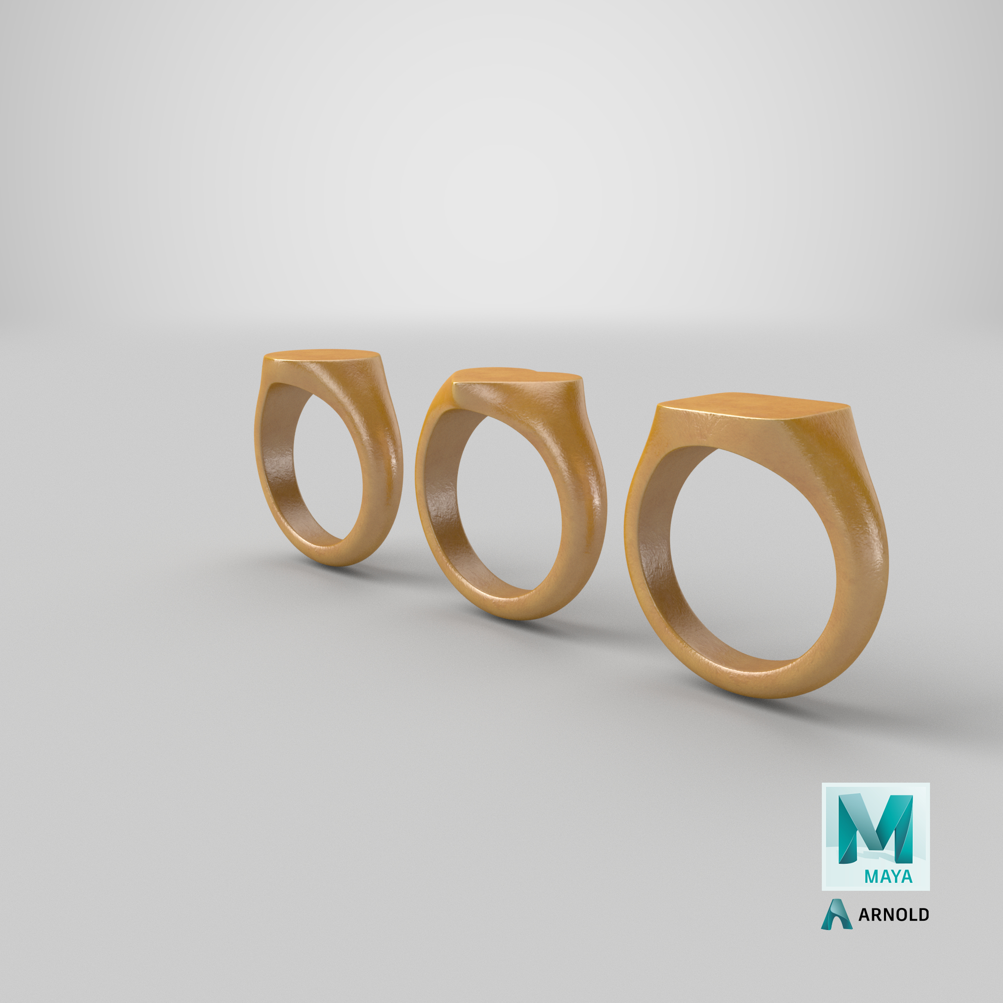 3D signet ring set - TurboSquid 1650891