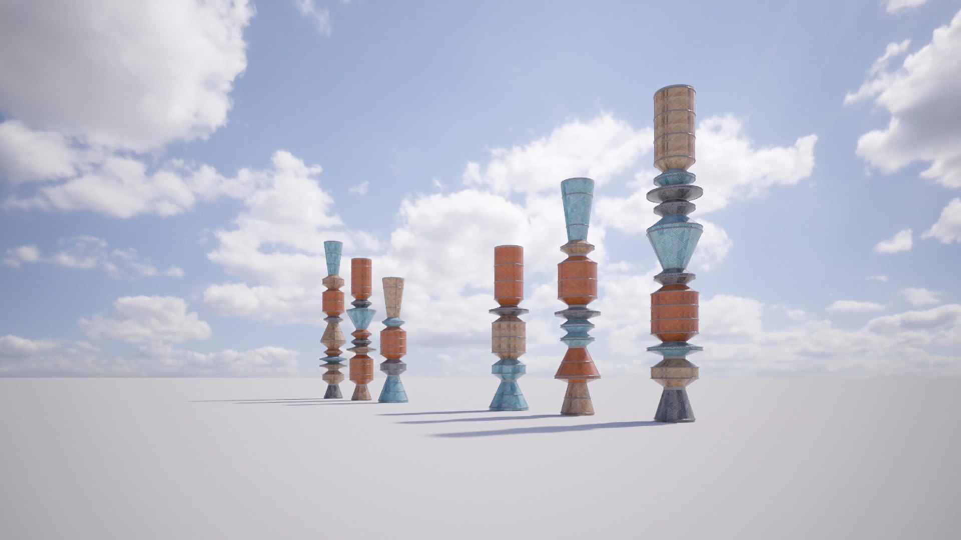 Abstract Iconic Columns Sculpture Landmark Model - TurboSquid 2413831