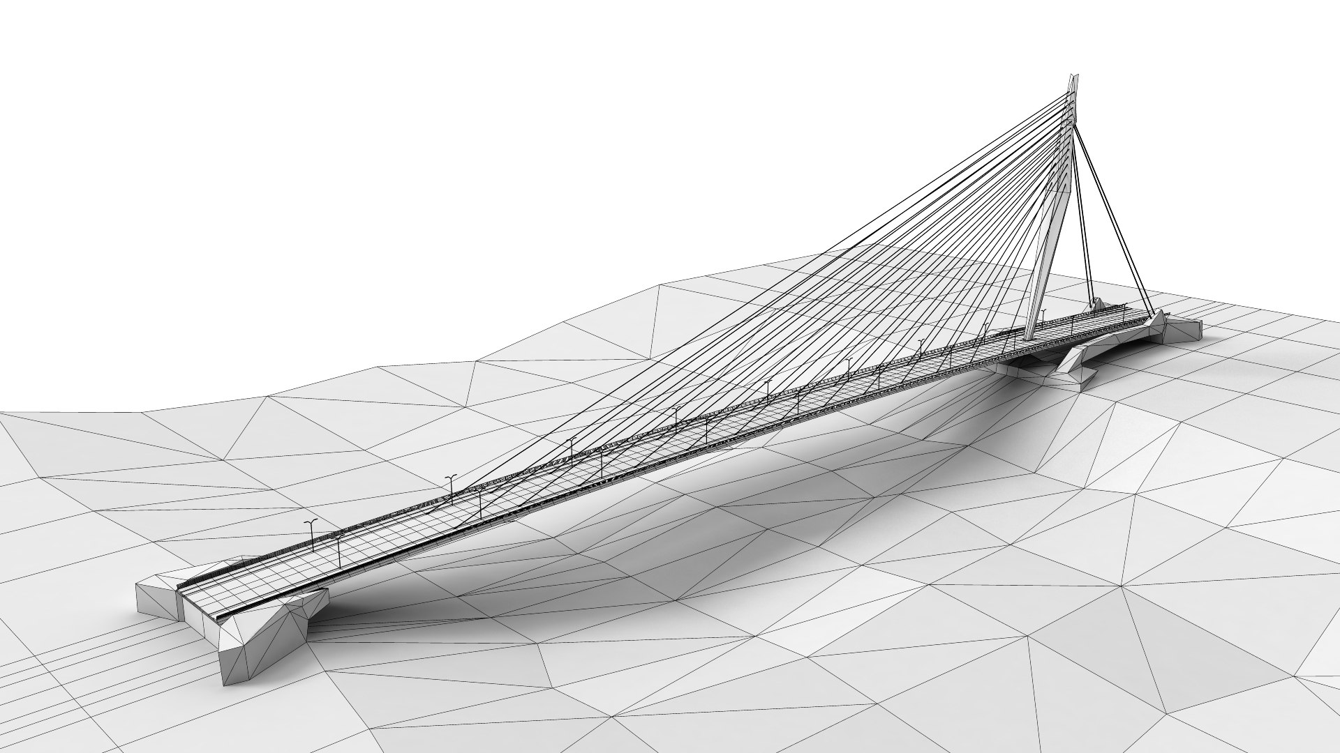 3D Pylon Bridge - TurboSquid 1326580