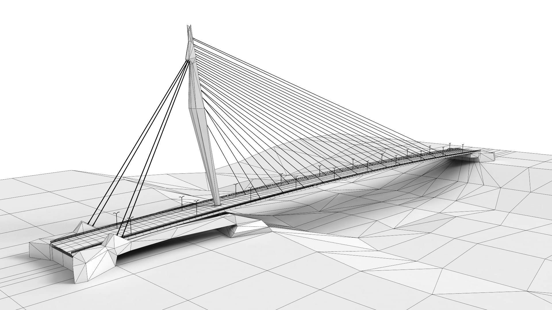 3D Pylon Bridge - TurboSquid 1326580