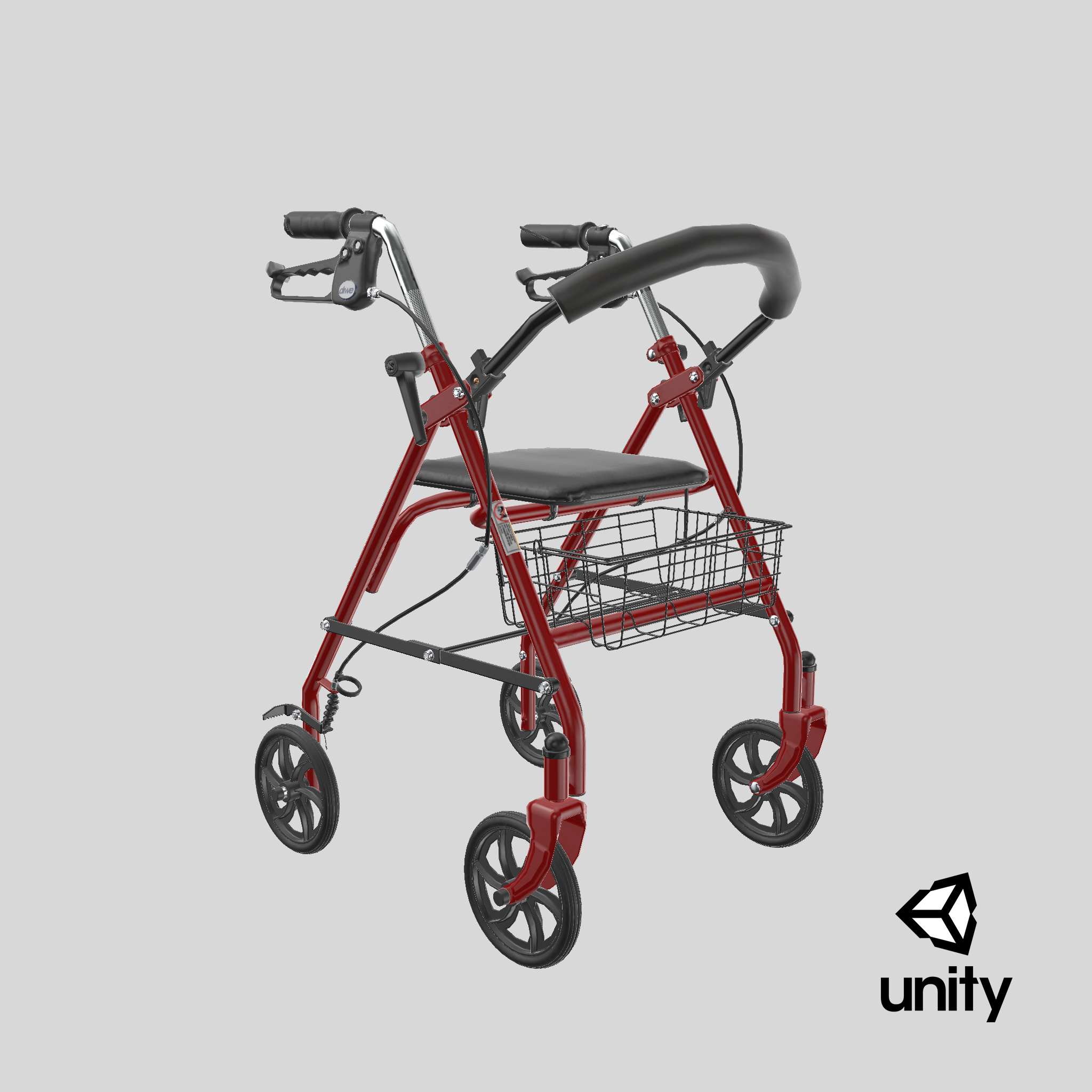 Free drive medical wheel rollator 3D model - TurboSquid 1498077
