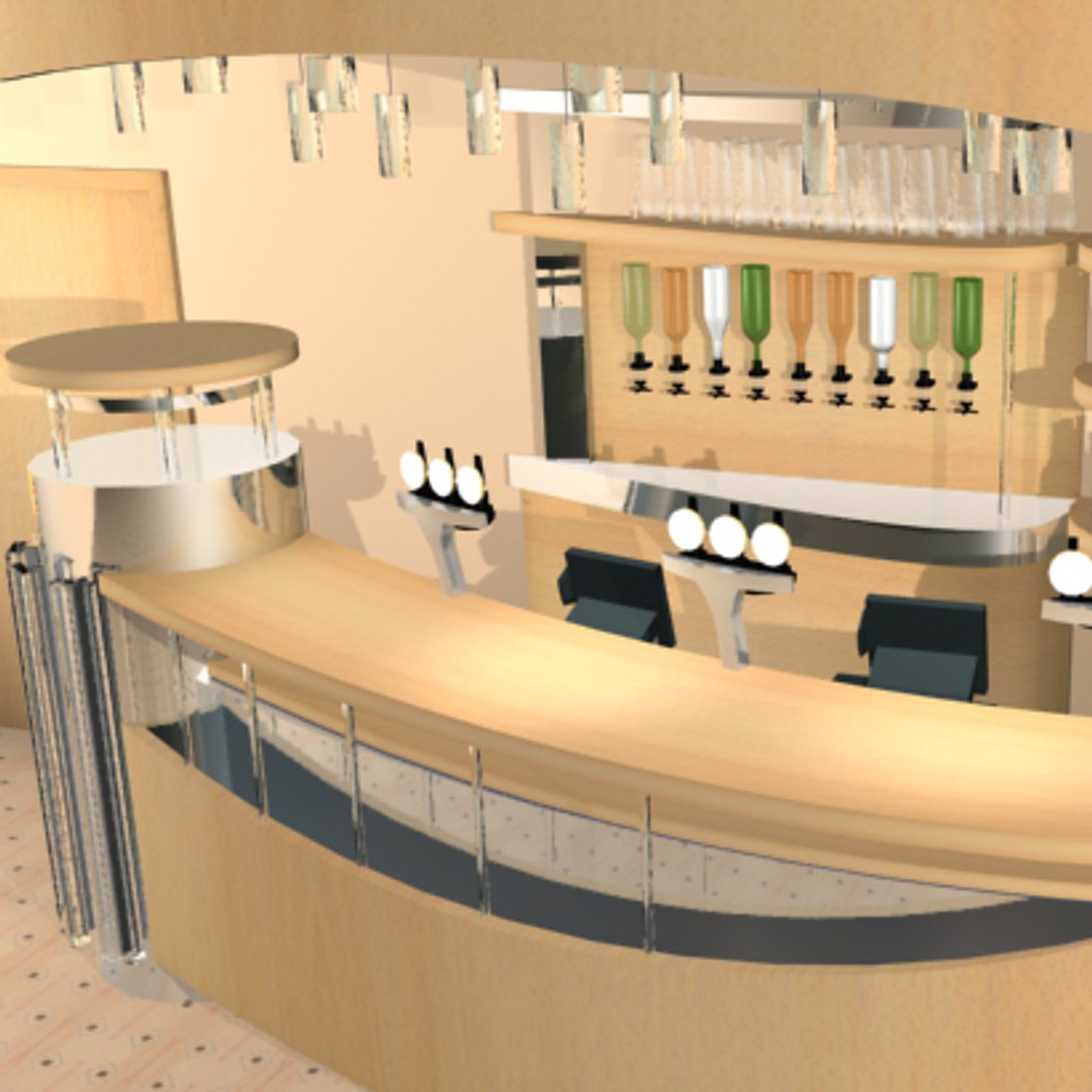 Bar Hotel Interior 3d Model