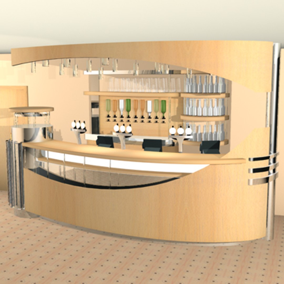Bar Hotel Interior 3d Model