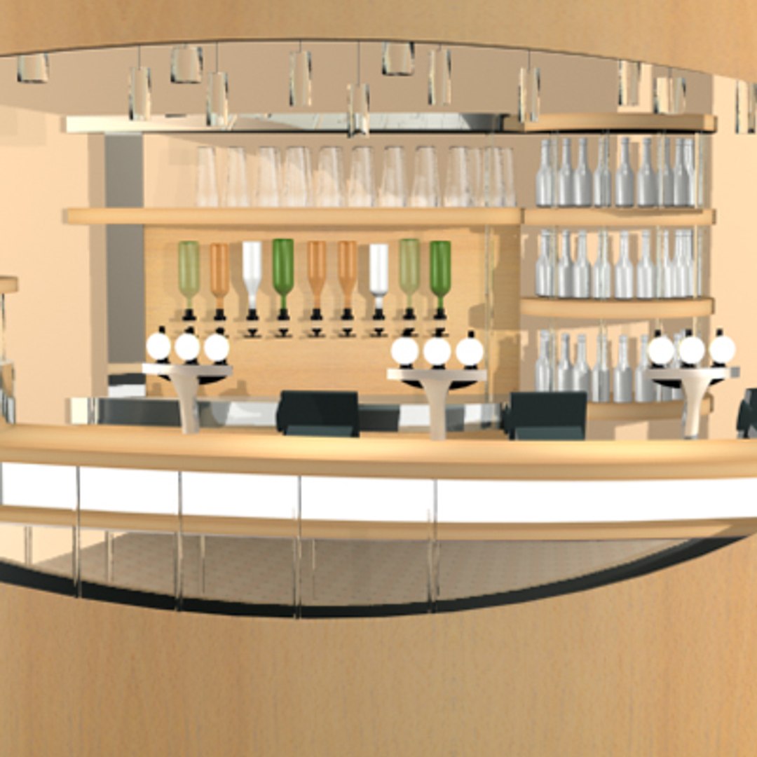 Bar Hotel Interior 3d Model