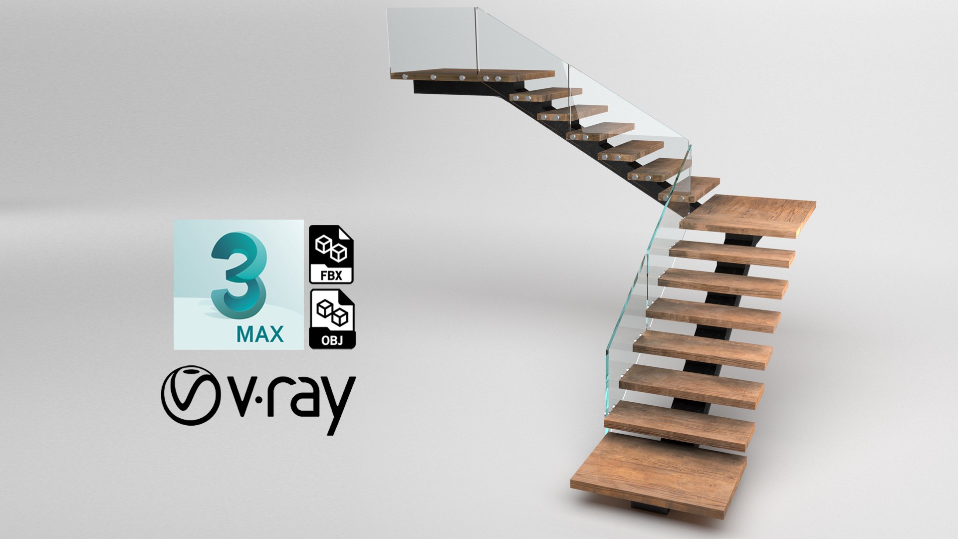 3 staircase models model - TurboSquid 1956820