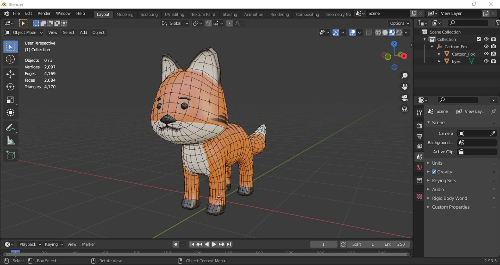 3D Cartoon Fox - TurboSquid 2090978