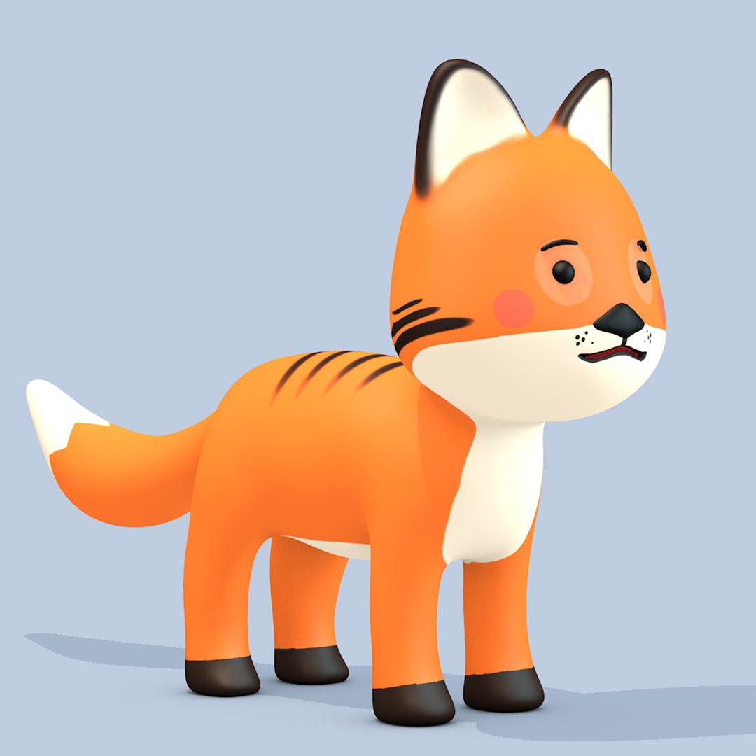 3D Cartoon Fox - TurboSquid 2090978