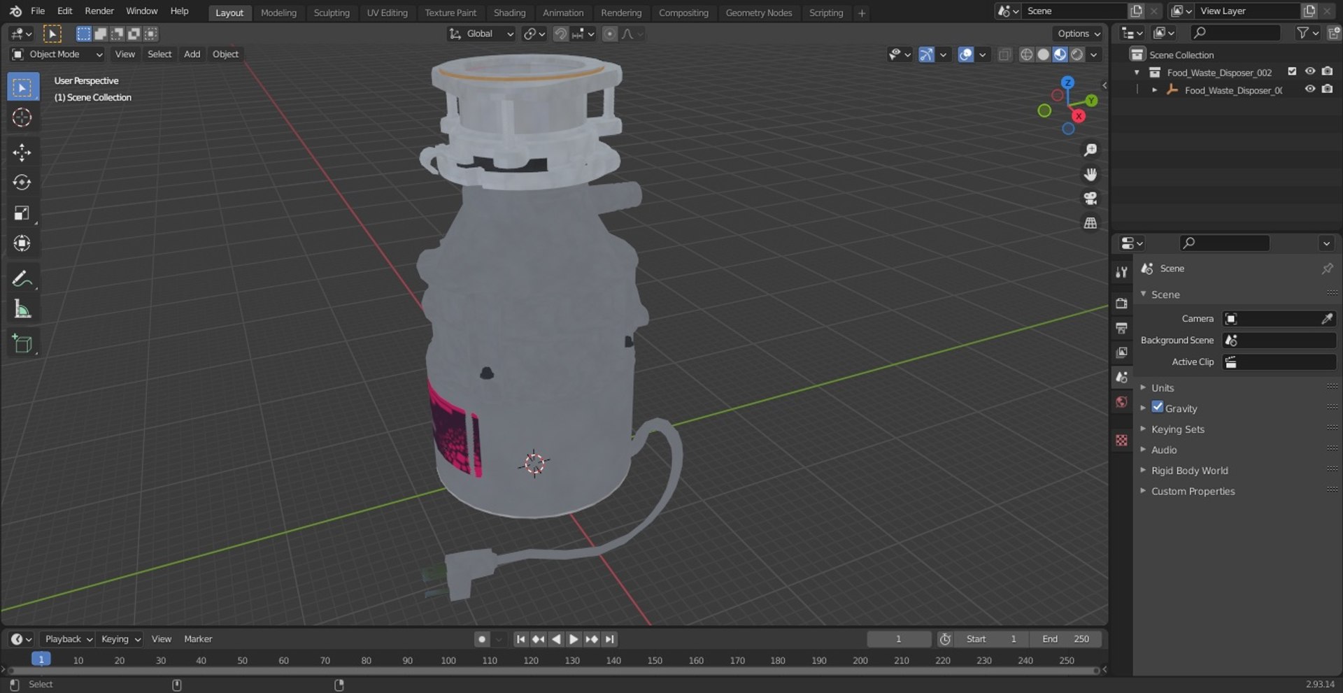 3D Food Waste Disposer - TurboSquid 2017688
