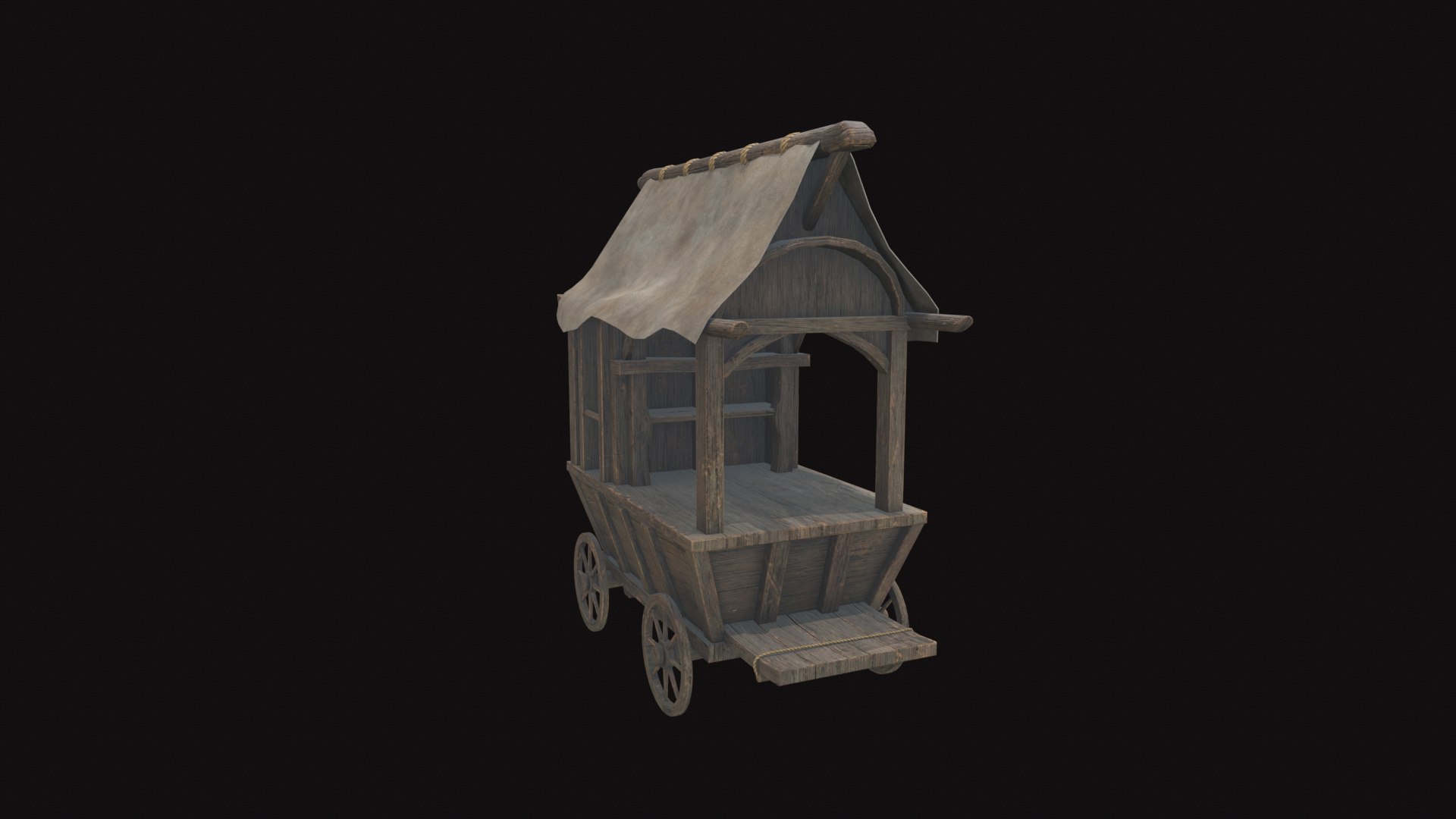 3D Medieval Cart 05 Model - TurboSquid 2323548