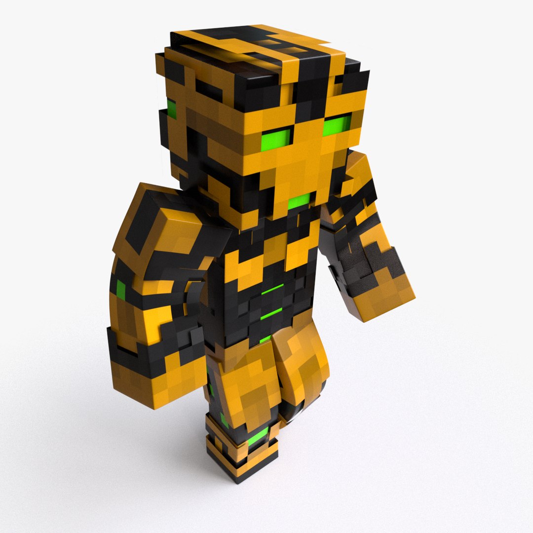 modelo 3d Cyrax Minecraft - Mixamo Animatable - Vray-Arnold 3D model ...