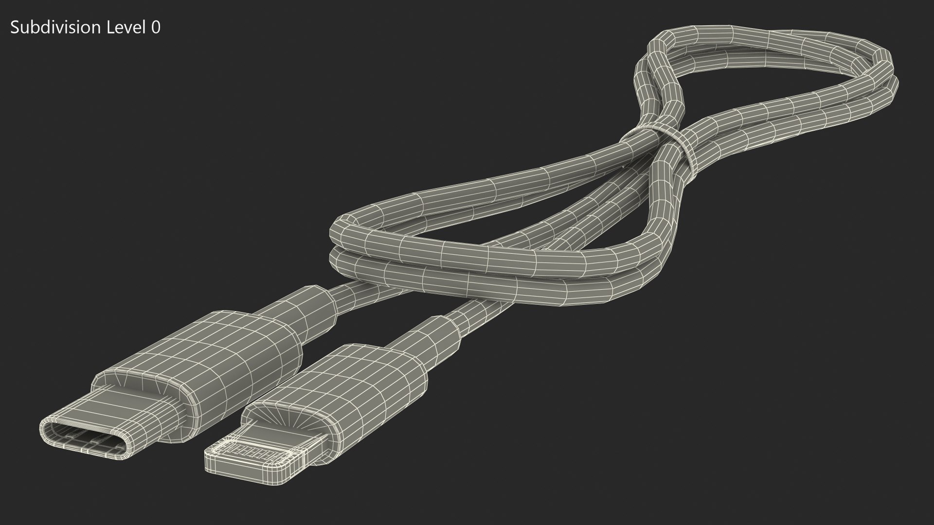 3D usb type-c lightning cable model - TurboSquid 1596477