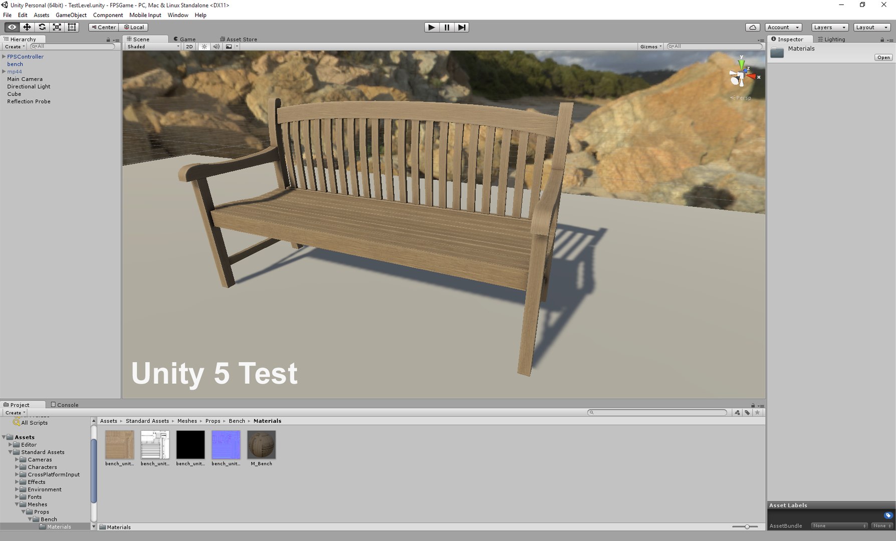 Bench Asset Polys Max