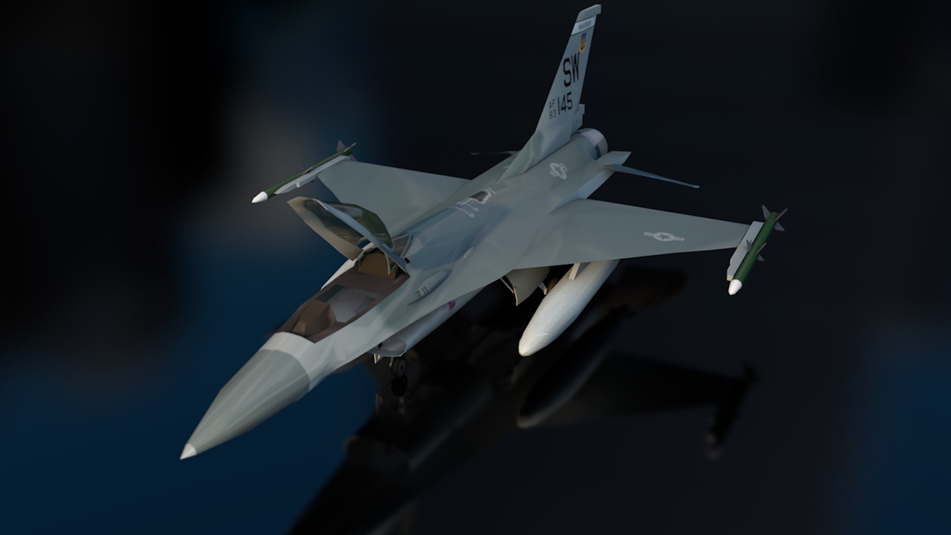 F-16c Fighting Falcon Aircraft 3D Model - TurboSquid 1491998