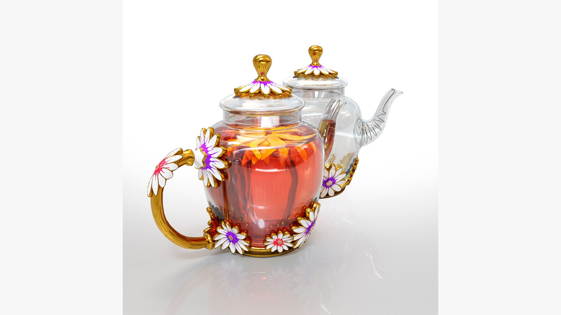 Handmade Tea Set 3D Model - TurboSquid 1956019