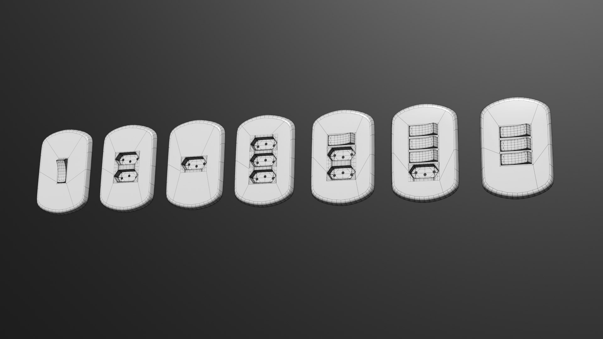 3D Mixed Package Of Switches And Sockets Model - TurboSquid 2379252