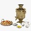 Russian Samovar Tea Set 3d Model