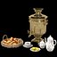 Russian Samovar Tea Set 3d Model