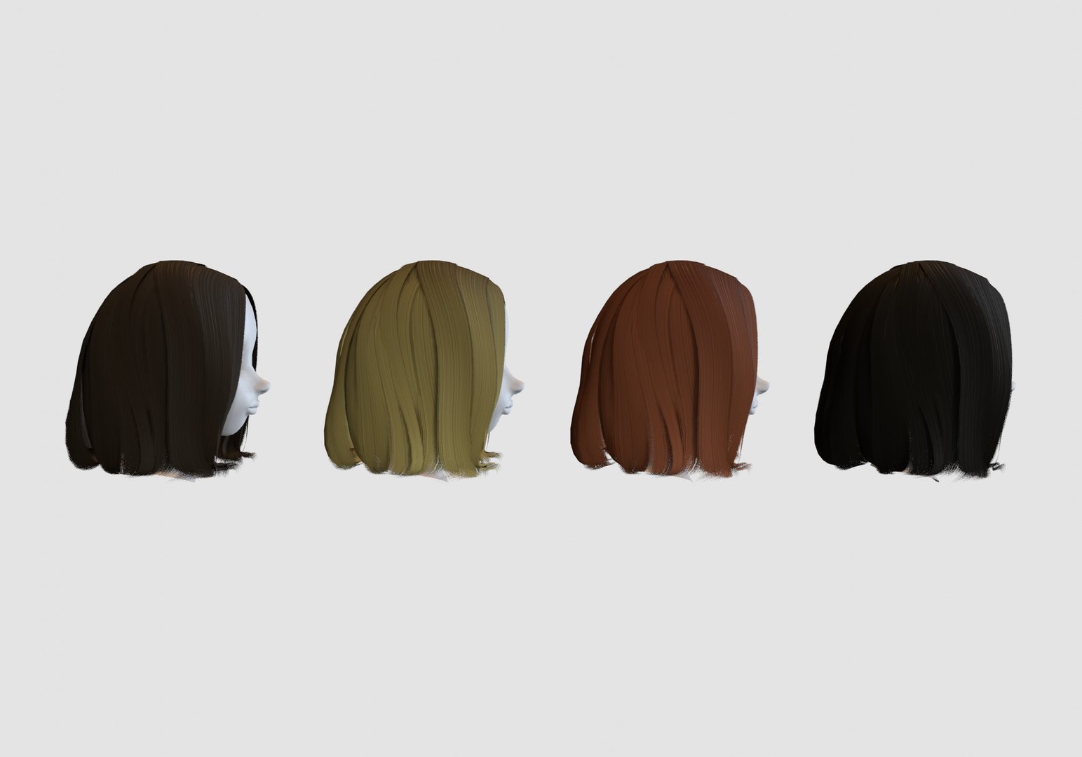 3D Hairstyle In 4 Colors - TurboSquid 1899650