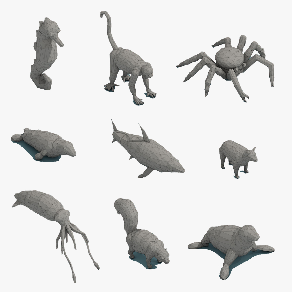 modelo 3d Paquete de iconos isométricos de animales Low Poly 03 ...